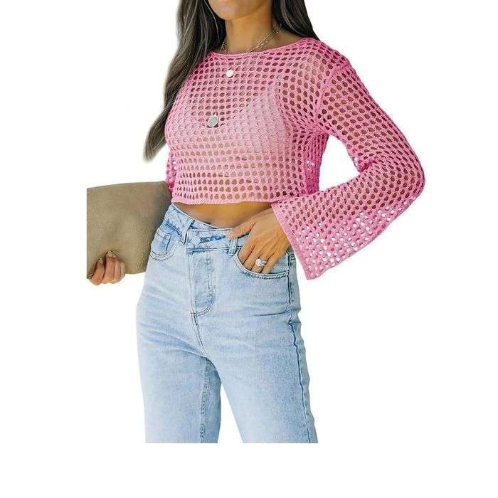 Long-sleeve Crochet Top | Just N Life