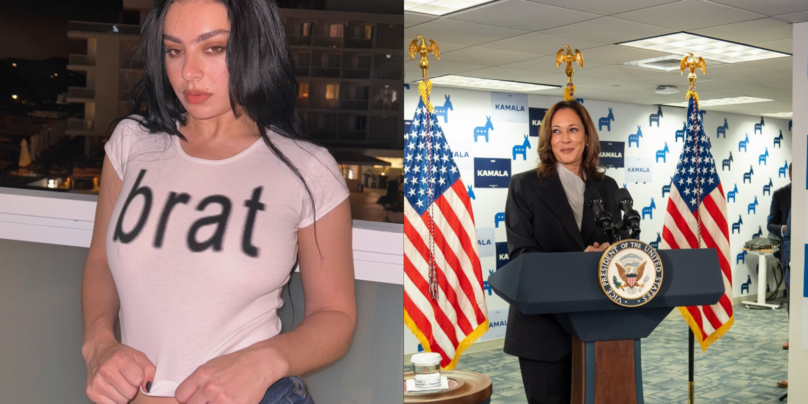 Kamala is so "brat" according to pop star Charli XCX